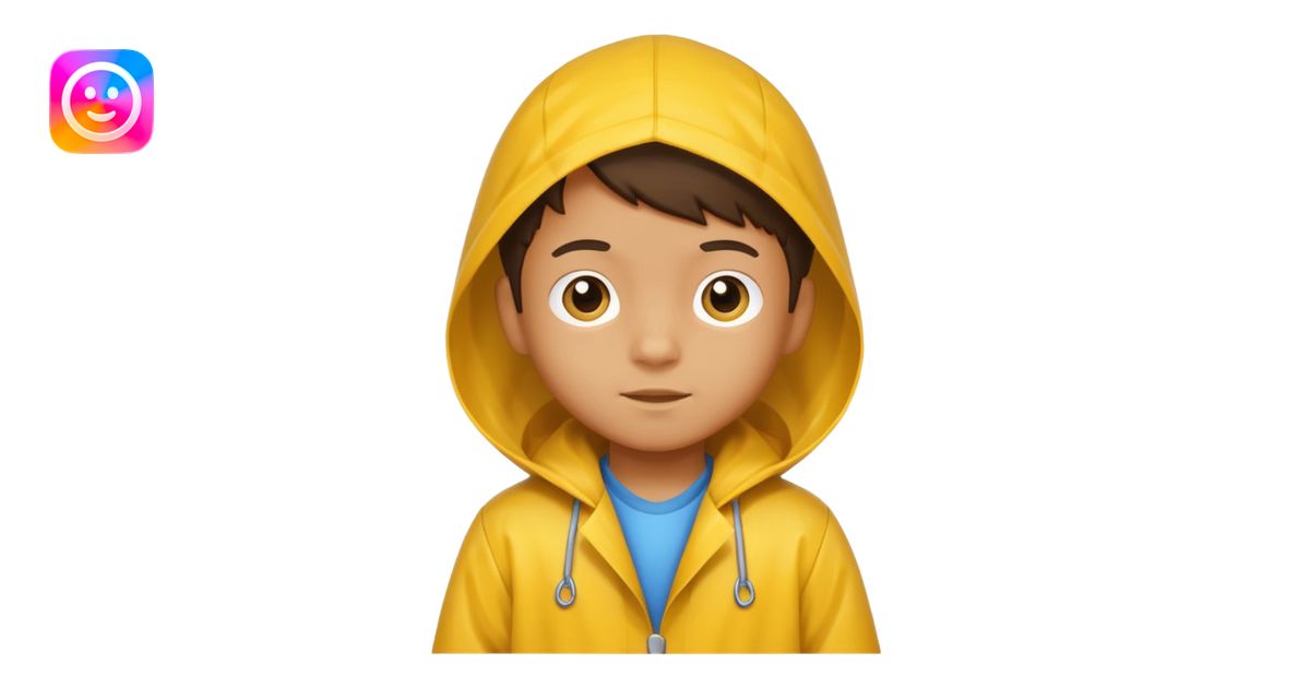 Little Boy yellow Raincoat emoji | AI Emoji Generator