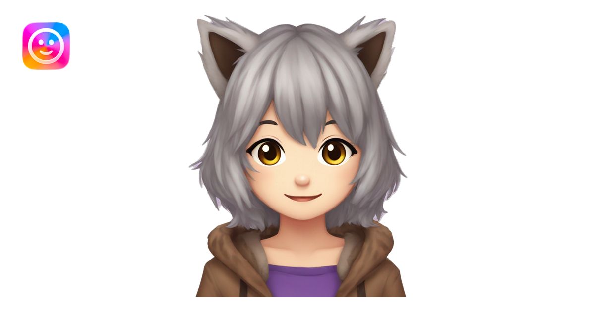 Snuffy Anime Raccoon CatGirl Vtuber emoji | AI Emoji Generator