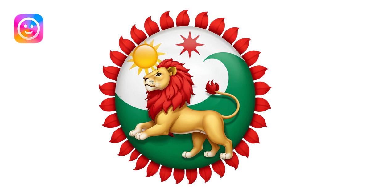 Iran flag lion and the sun flag emoji | AI Emoji Generator