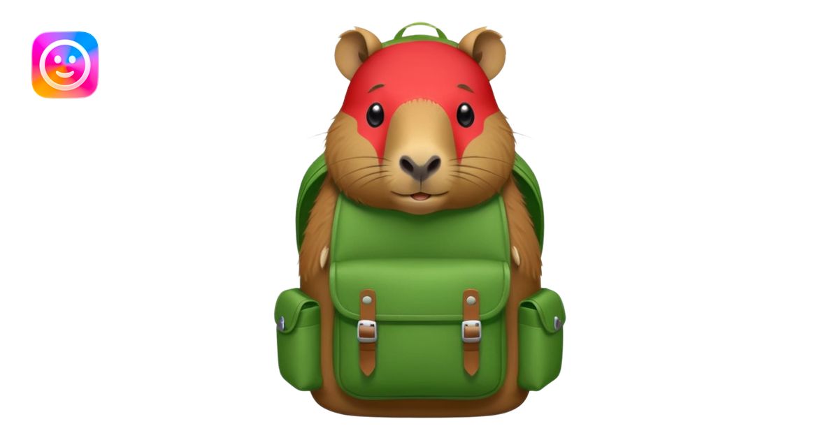 capybara wear green backpack emoji | AI Emoji Generator