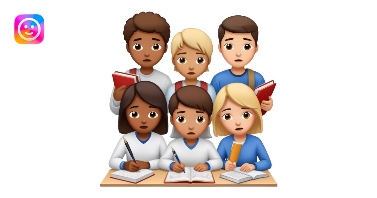 Students suffering and crying while studying emoji | AI Emoji Generator