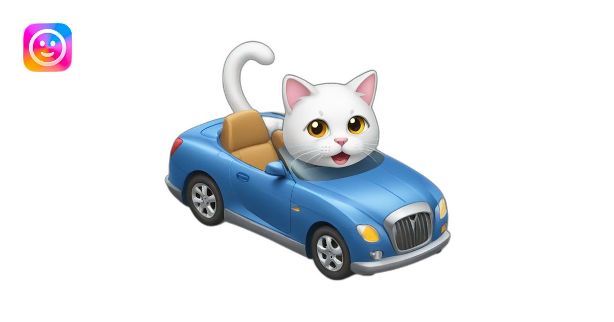 cat drive car emoji | AI Emoji Generator