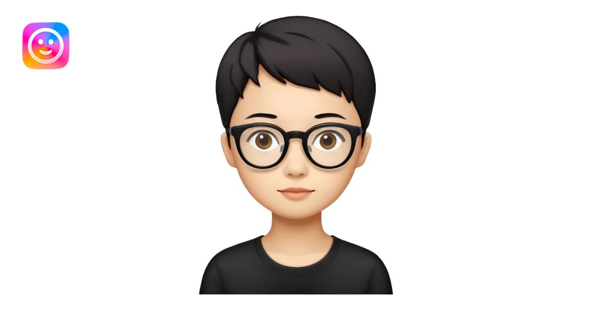 singapore chinese, black very short hair, wear black frame glasses ...