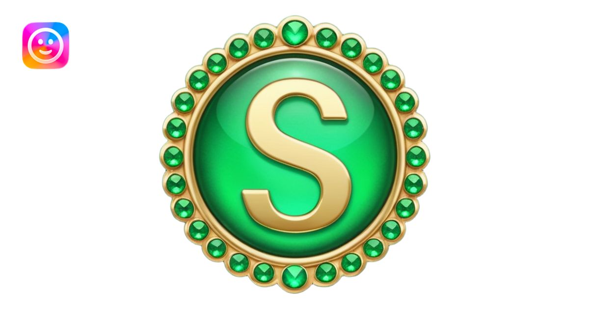 Create a custom emoji badge featuring a stylized, glossy letter “S ...