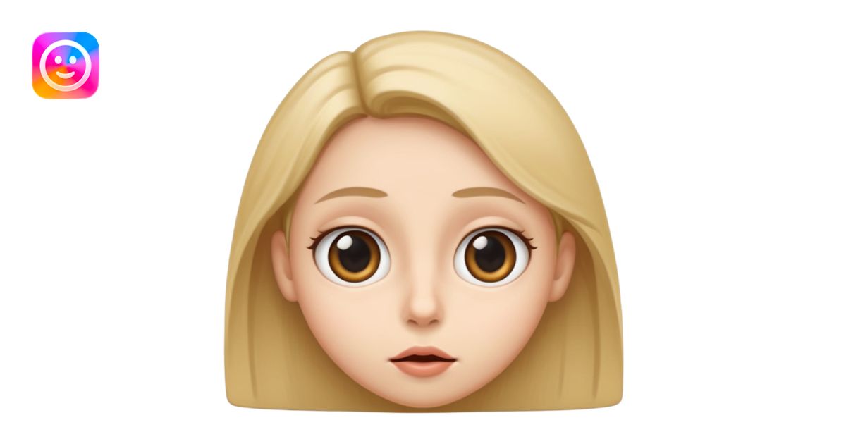 Big eyes and a straight line mouth emoji | AI Emoji Generator