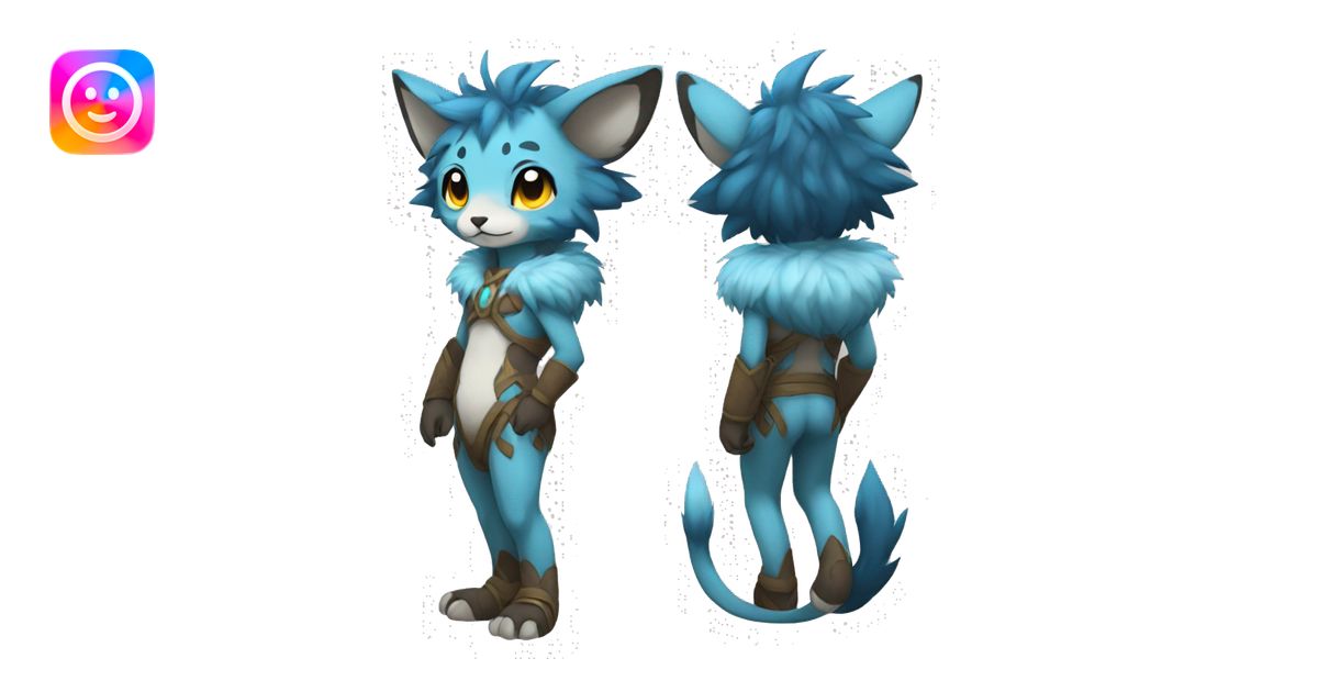 Anthro Chibi-style-Fur-Sona-Fakémon Full Body emoji | AI Emoji Generator