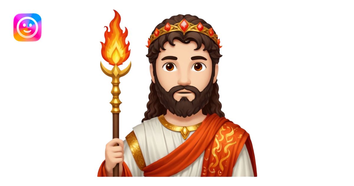 Vulcan, God of Fire from Roman Deities with long dark brown wavy hair ...