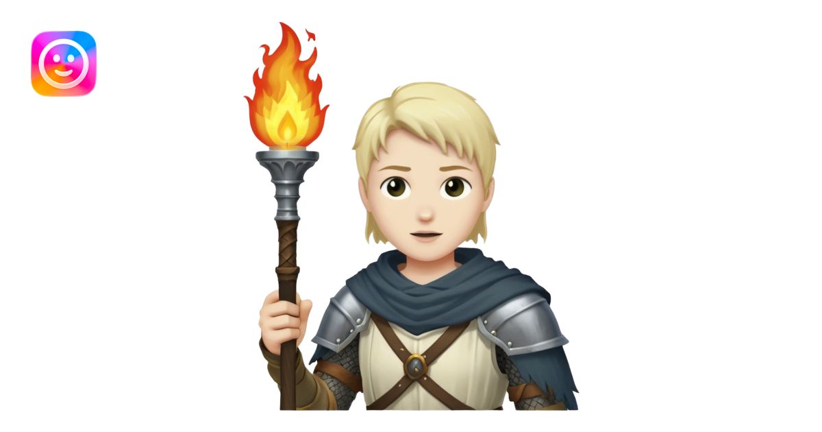 Dark souls holding a torch in hand emoji | AI Emoji Generator