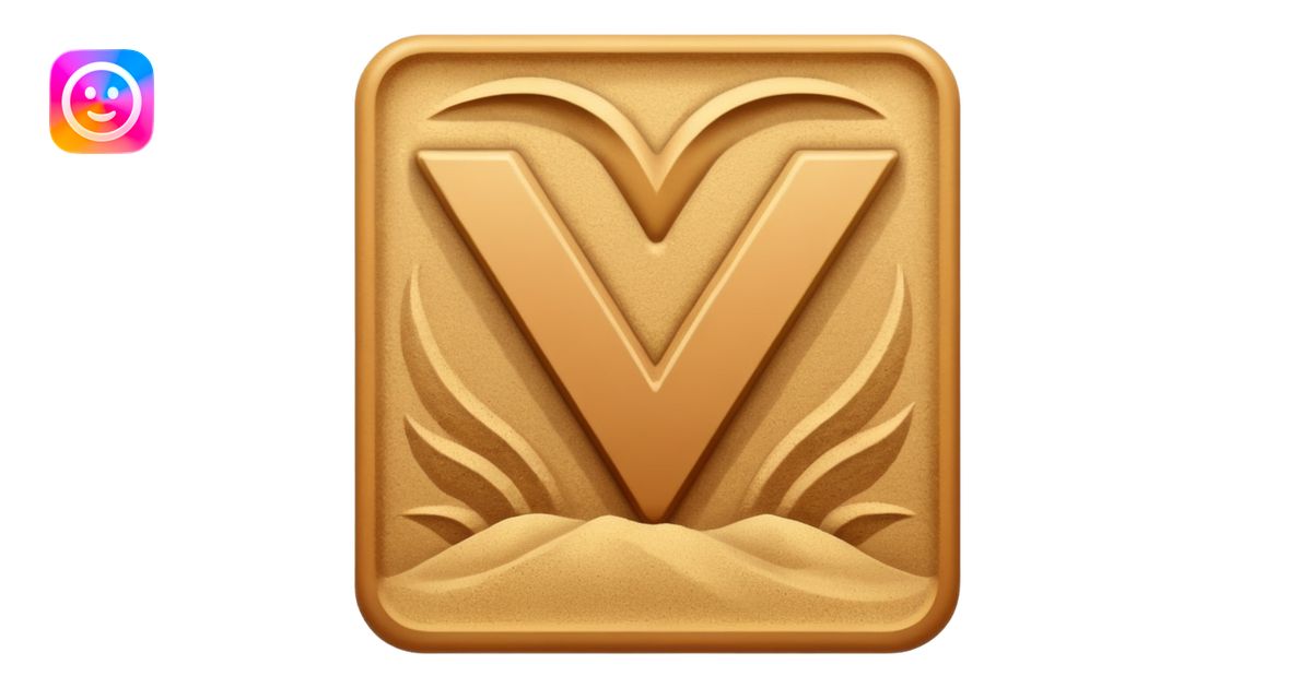 a sand themed check mark emoji | AI Emoji Generator