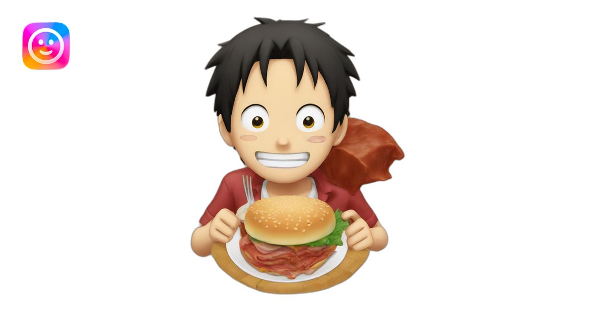 Luffy Eats meat emoji | AI Emoji Generator