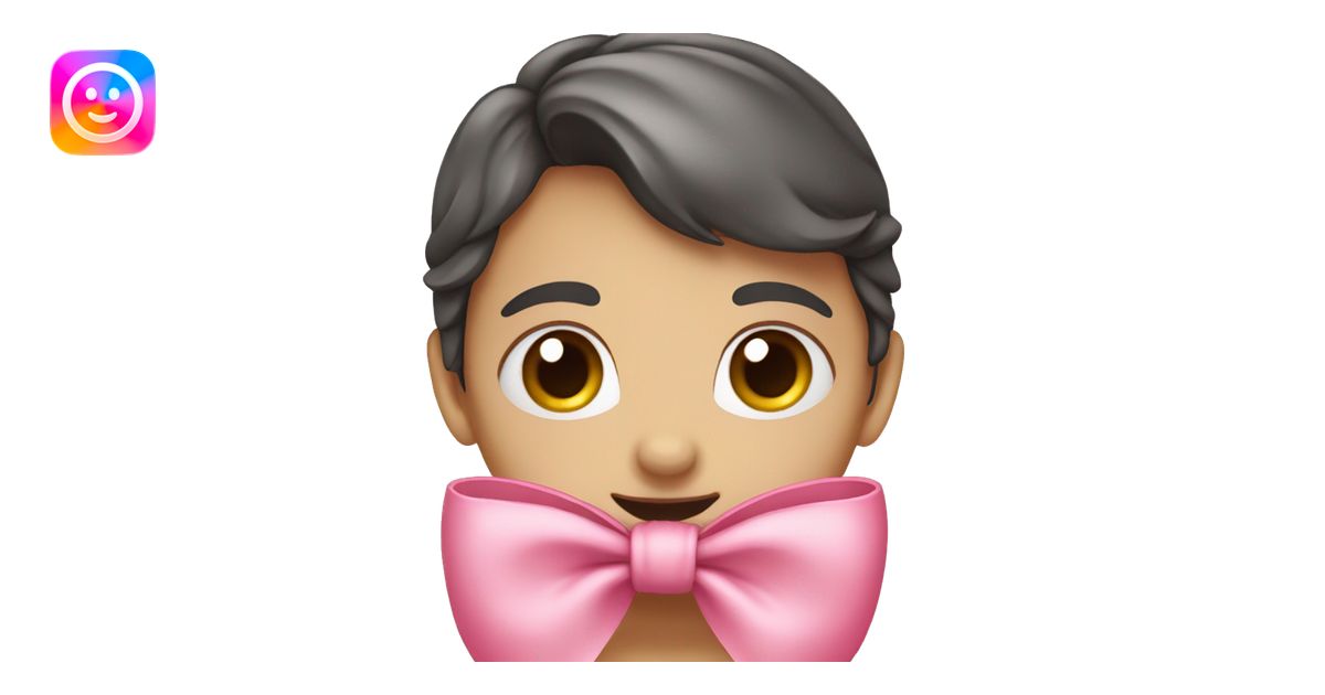 Cute pink bow emoji | AI Emoji Generator
