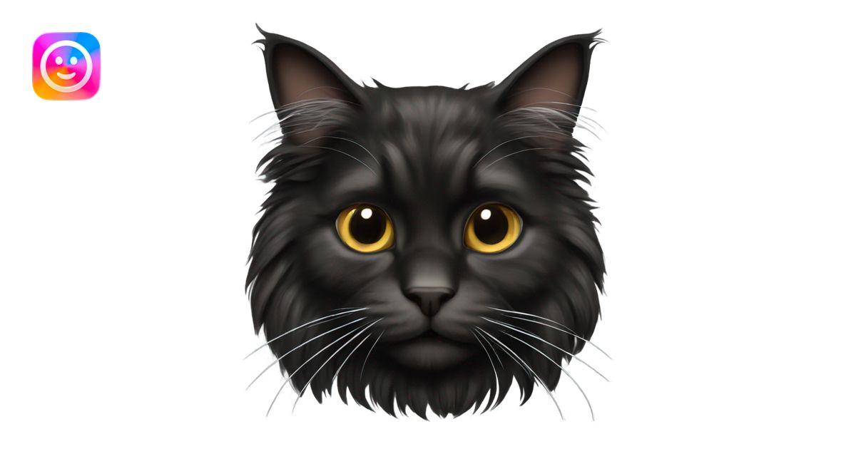 Fluffy black Maine coon cat emoji | AI Emoji Generator