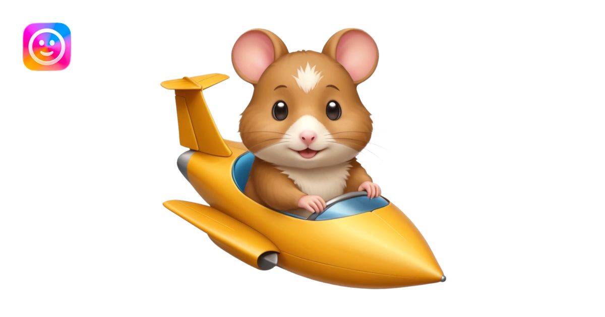 hamster driving flying glider emoji | AI Emoji Generator
