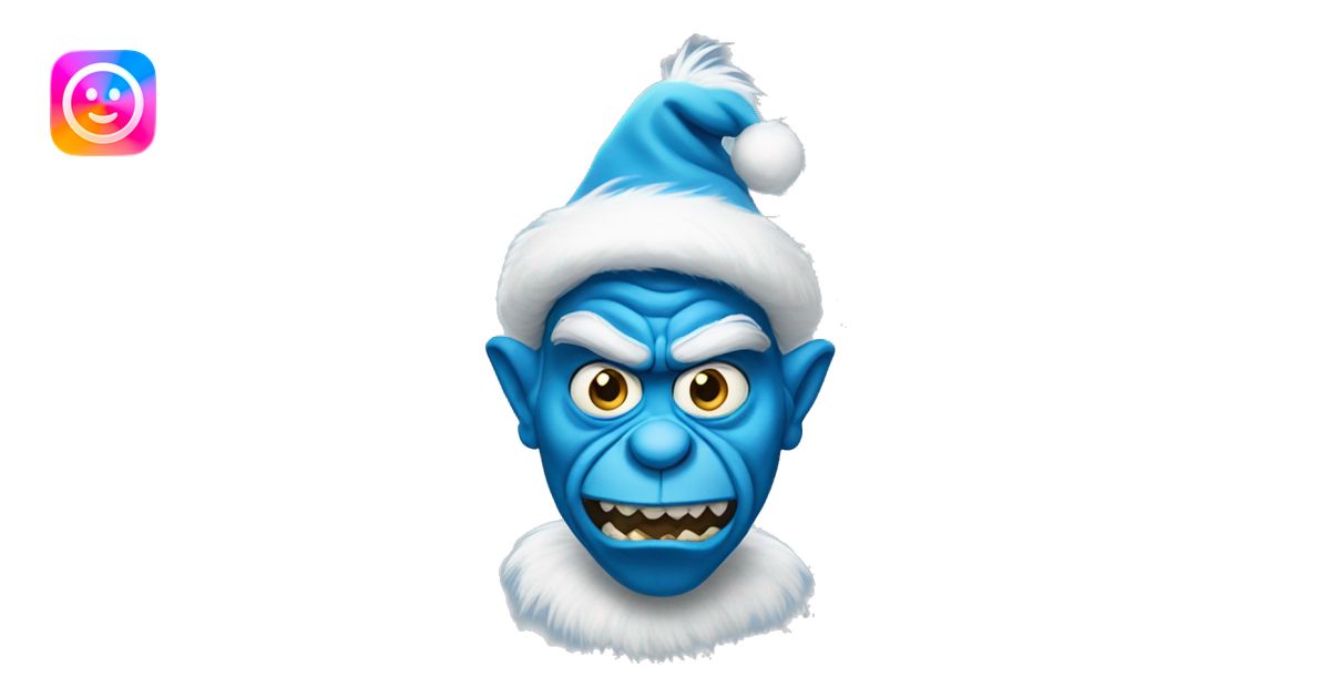 Blue grinch emoji | AI Emoji Generator