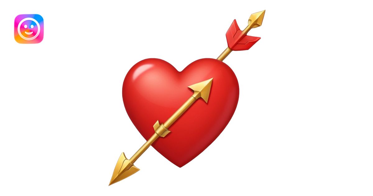 Un corazón con una flecha y una P emoji | AI Emoji Generator