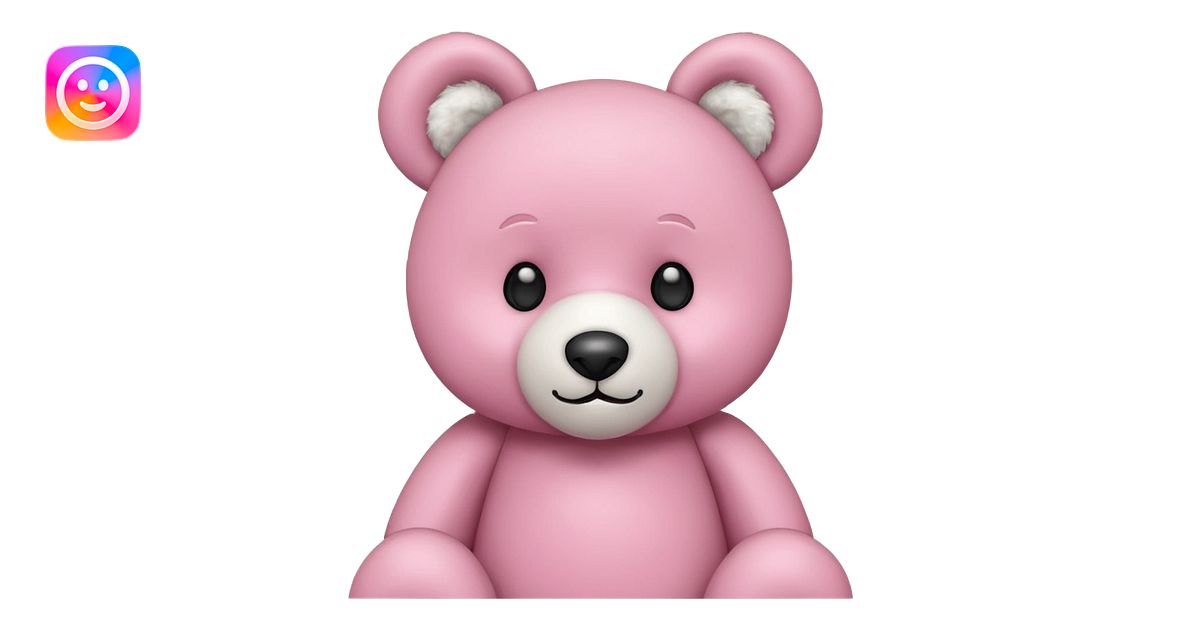 pink teddy bear tilted its head with its ears perked up emoji | AI ...