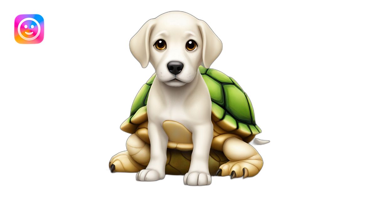 Chien sur une tortue emoji | AI Emoji Generator