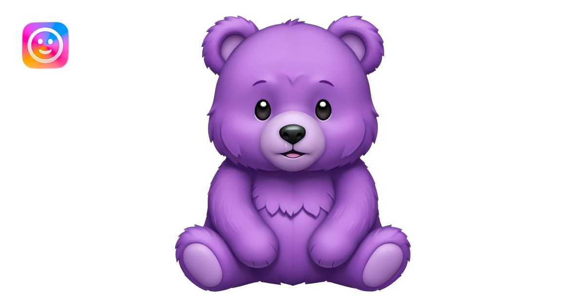 Purple colored bear 🐻 emoji | AI Emoji Generator