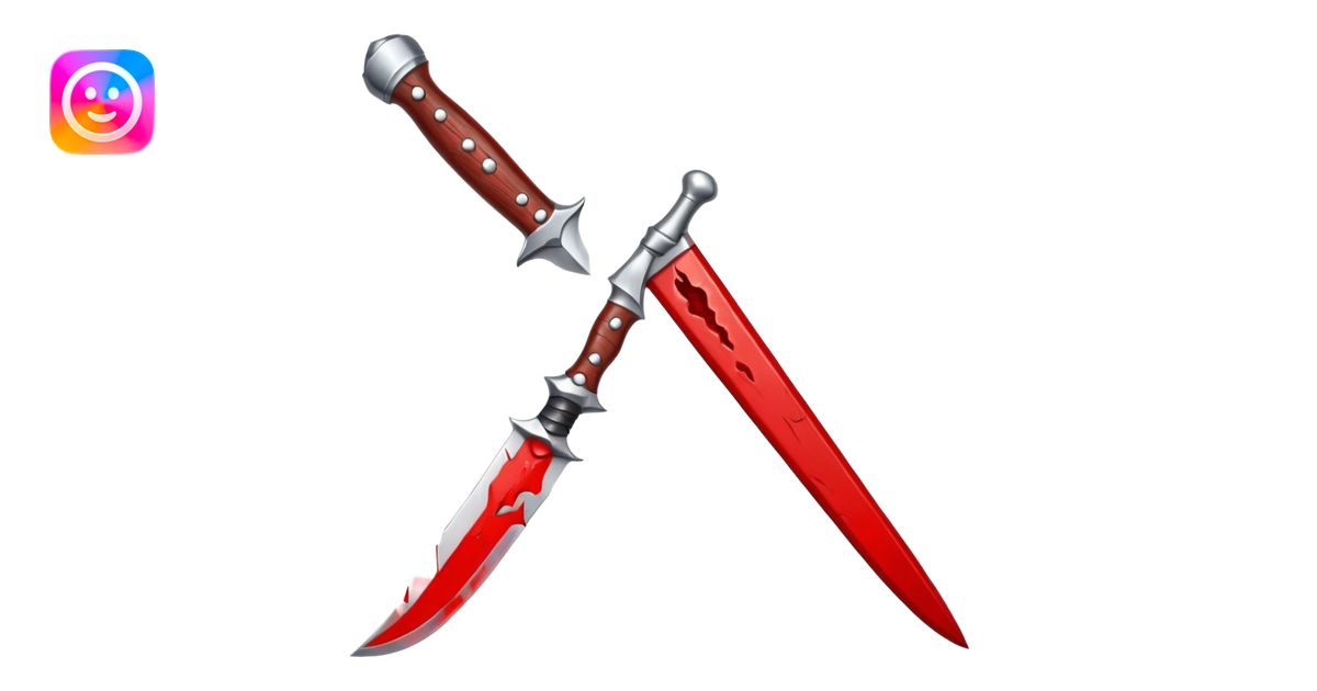 Bloody dagger, cartoon horror emoji, small, no background emoji | AI ...