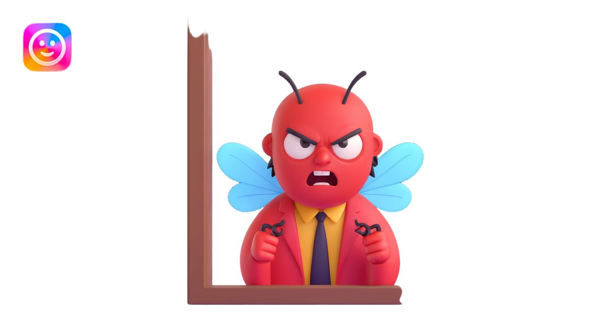 angry man, a fly on the window emoji | AI Emoji Generator