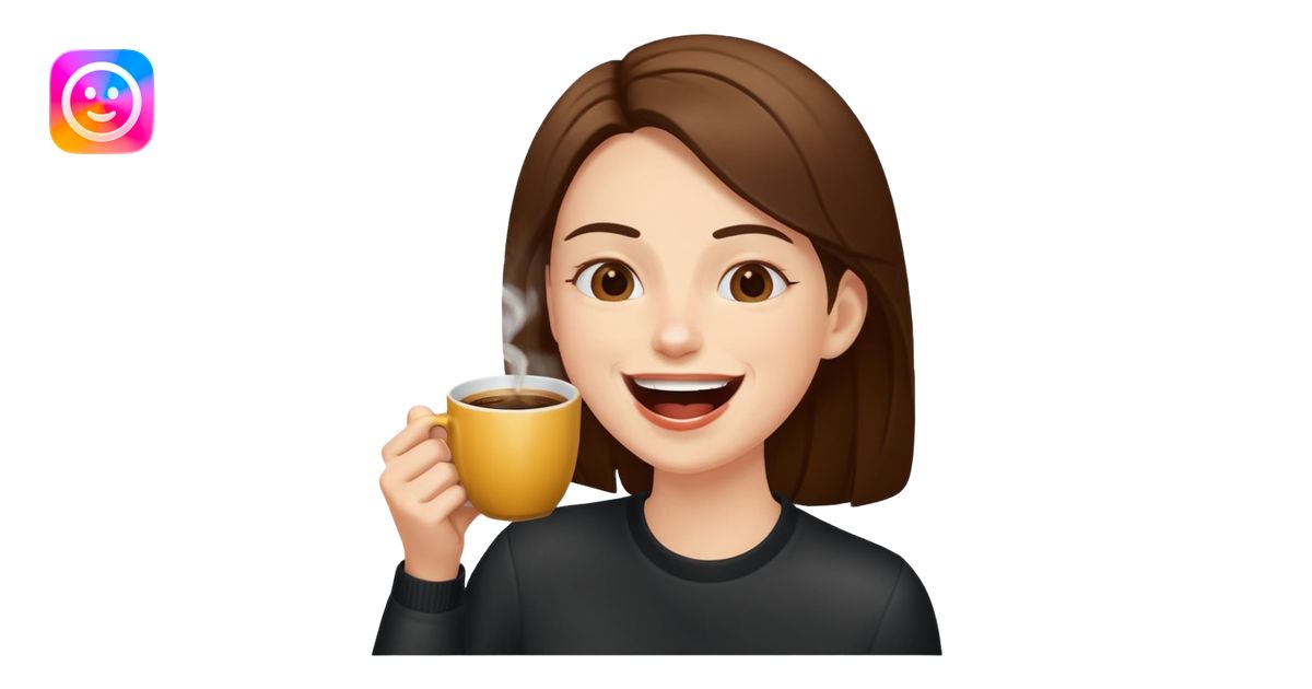 Spitting coffee while laughing emoji | AI Emoji Generator