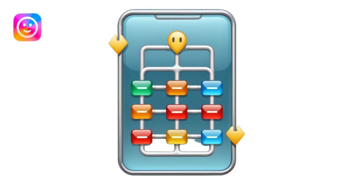 A simple glassy flowchart emoji | AI Emoji Generator