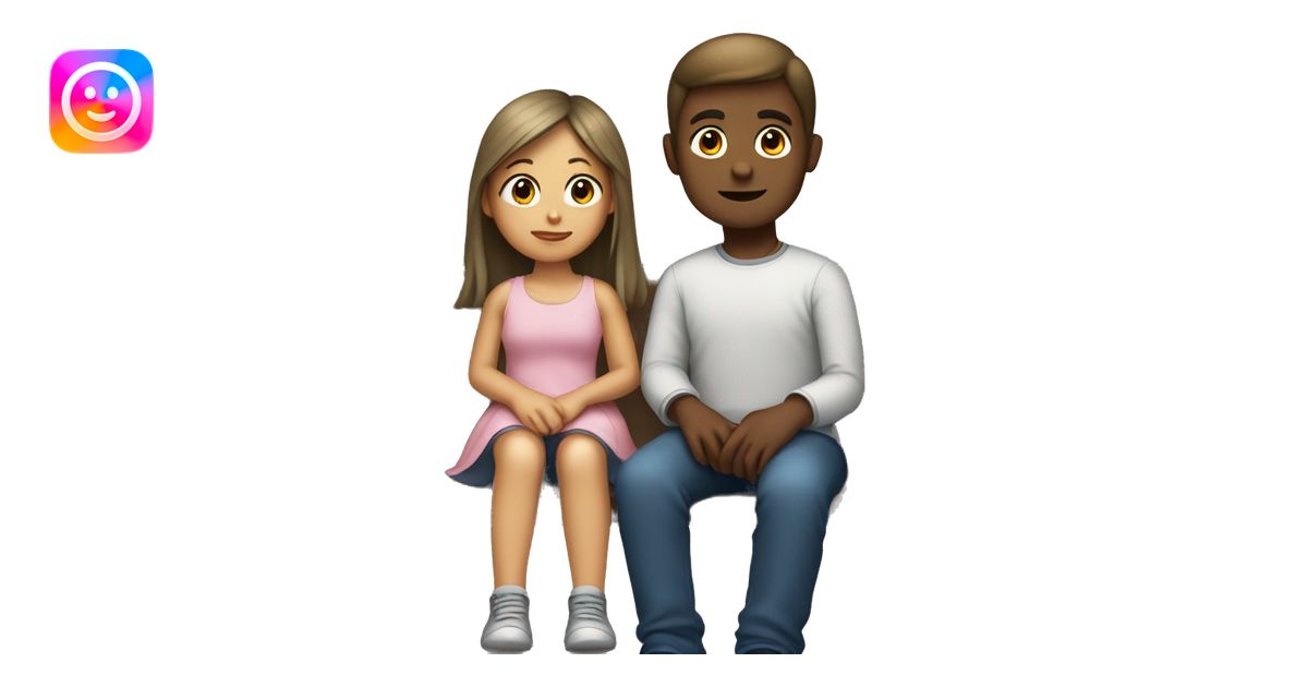 Boy sitting with girl on his lap emoji | AI Emoji Generator