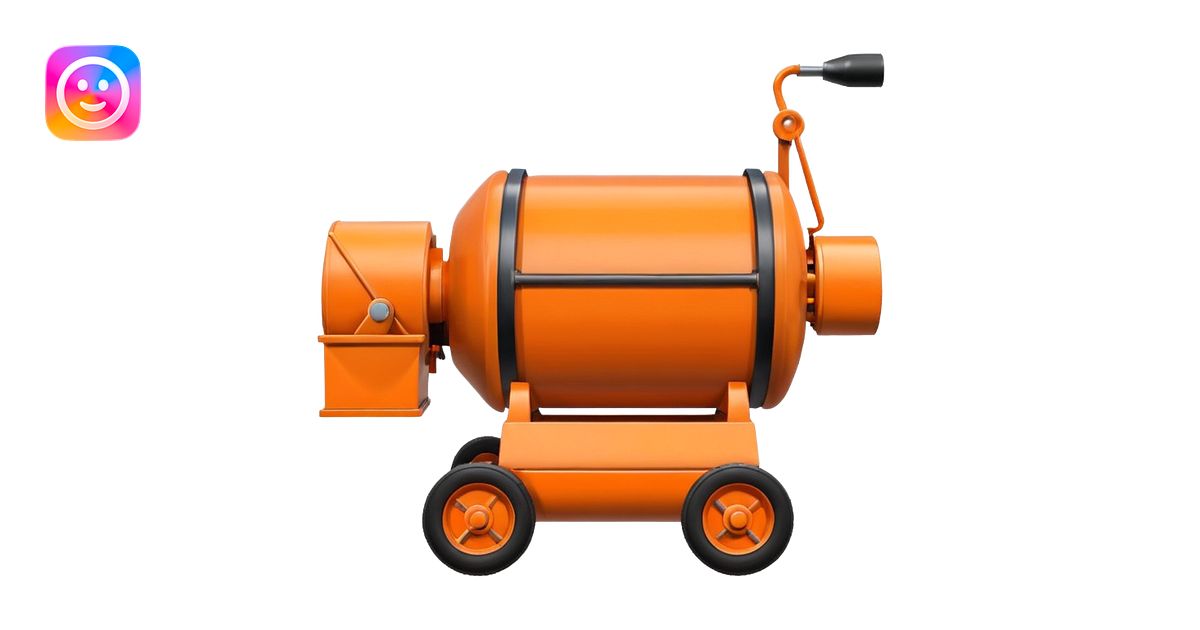 small orange concrete mixer (not a truck) emoji | AI Emoji Generator