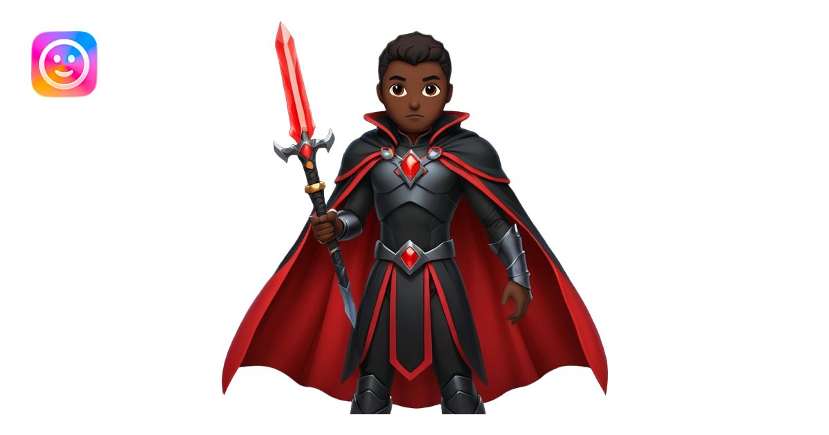 dark sci-fi villain human, black armor, long cape, glowing red energy ...