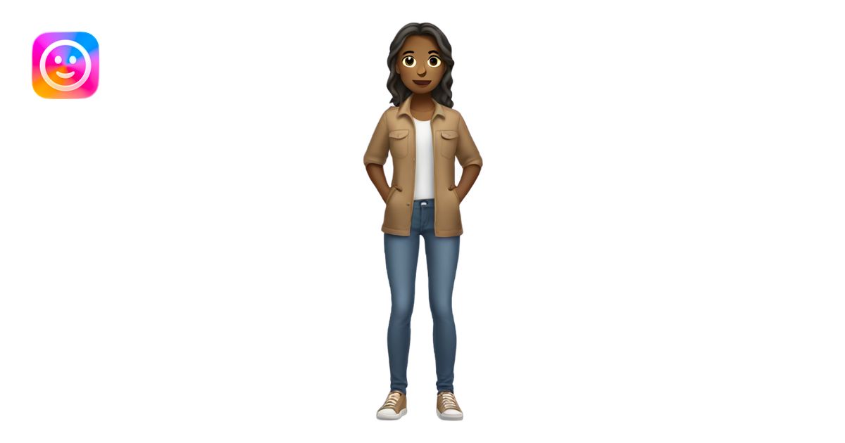 Tan girl posing full body emoji | AI Emoji Generator