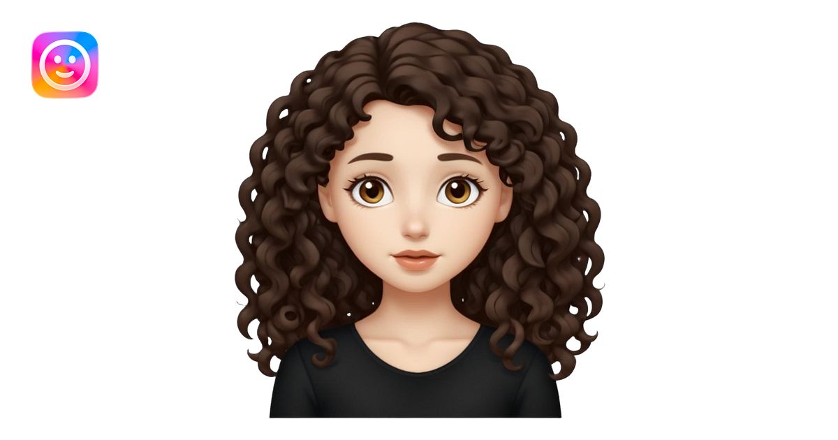 Aesthetic white girl with long curly hair color dark brown, hair most ...