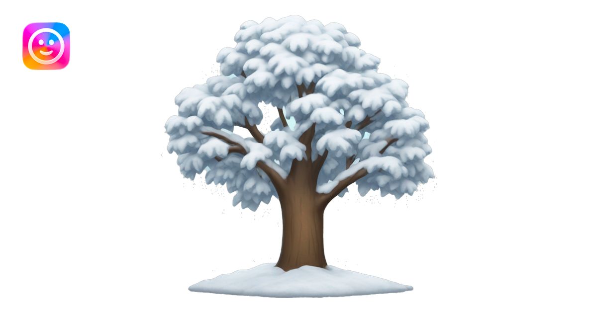 Snowy tree emoji | AI Emoji Generator