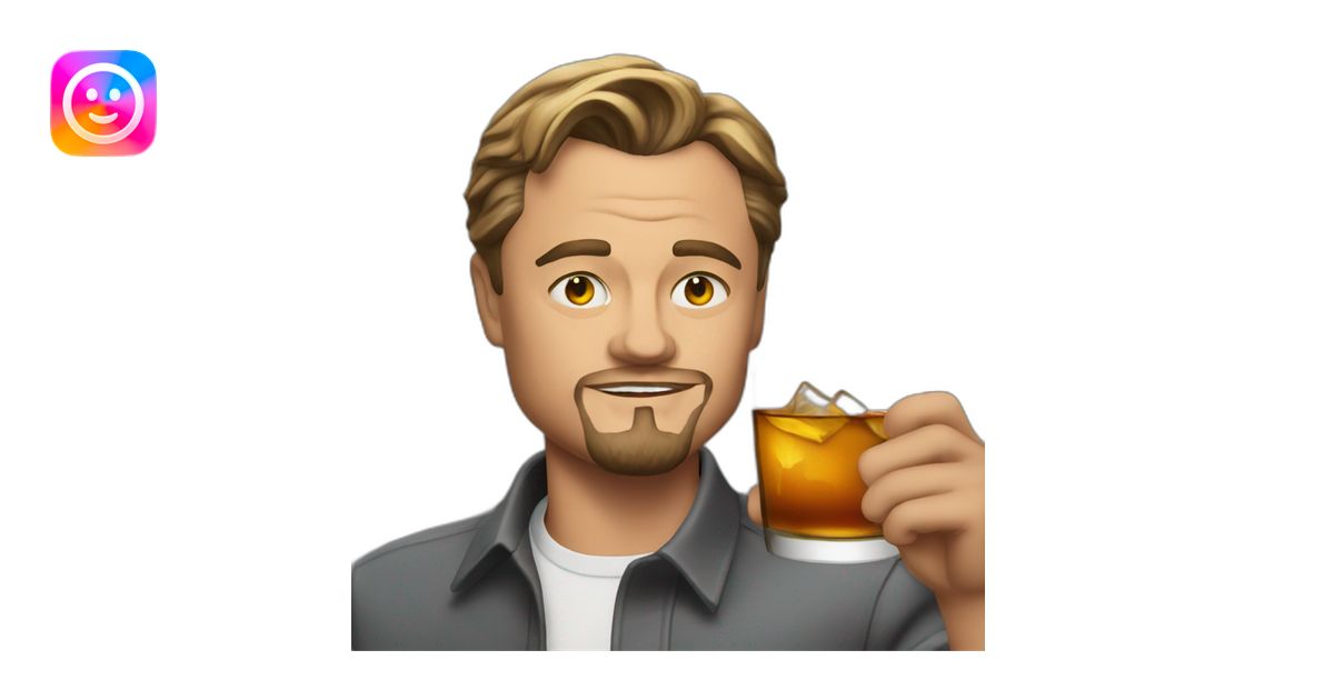 Dicaprio drinking whiskey emoji | AI Emoji Generator