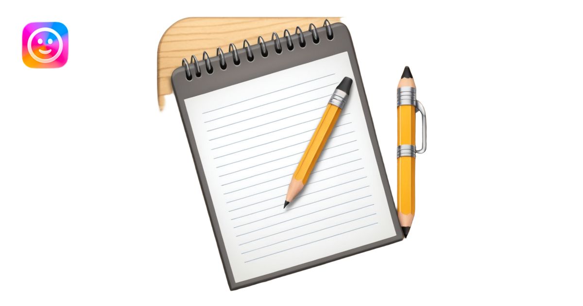 notepad with pencil emoji | AI Emoji Generator