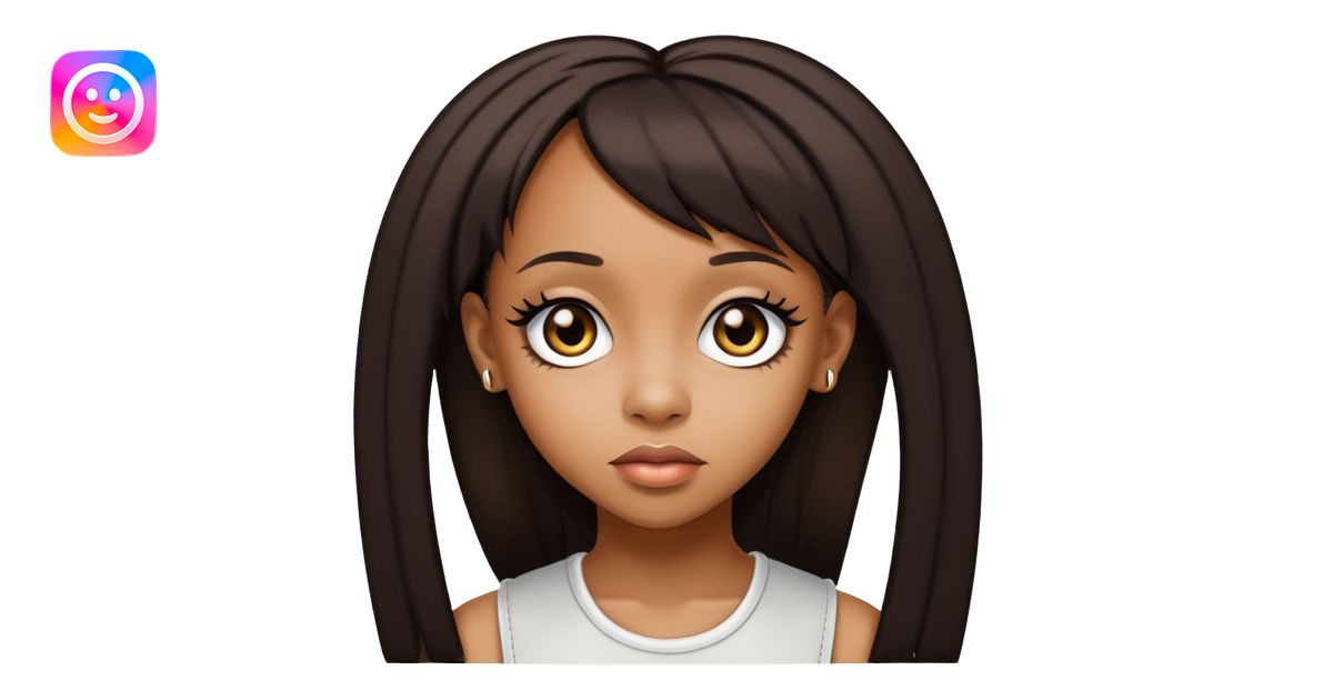 Lisa Left Eye Lopes with dark brown long hair emoji | AI Emoji Generator