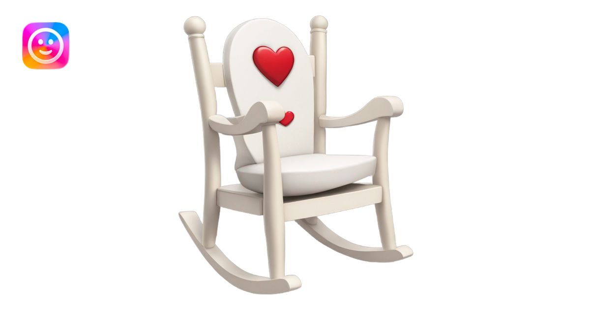 rocki rocking chair with a heart-shaped hole in the headboard rocking ...