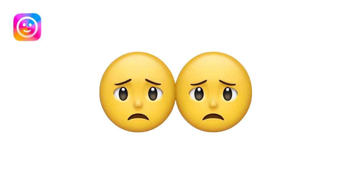 two emojis not happy stuck together no pink cheeks only two emoji | AI ...