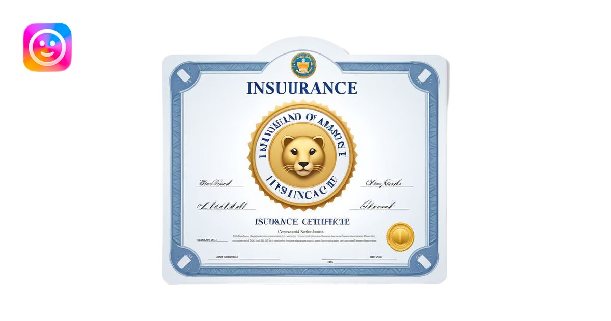 insurance license certificate with official seal emoji | AI Emoji Generator