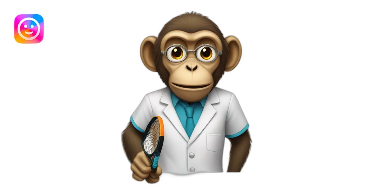 monkey professor playing tennis emoji | AI Emoji Generator