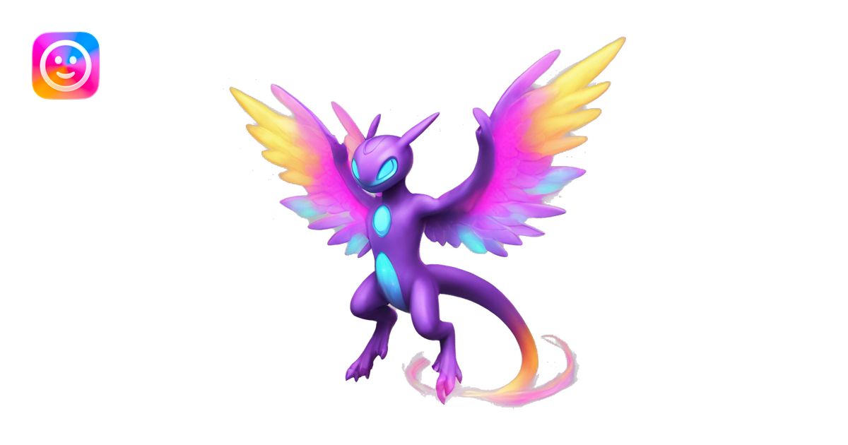 Celestial Neon Colors Vibrant Colors Flying Futuristic Fakémon ...