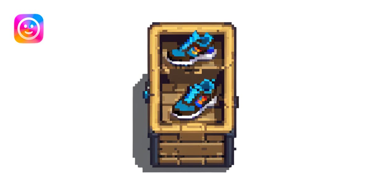 2d power up crate with speed shoe illustration | AI Emoji Generator