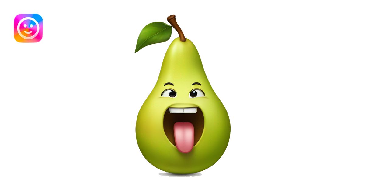 pear with big tongue emoji | AI Emoji Generator