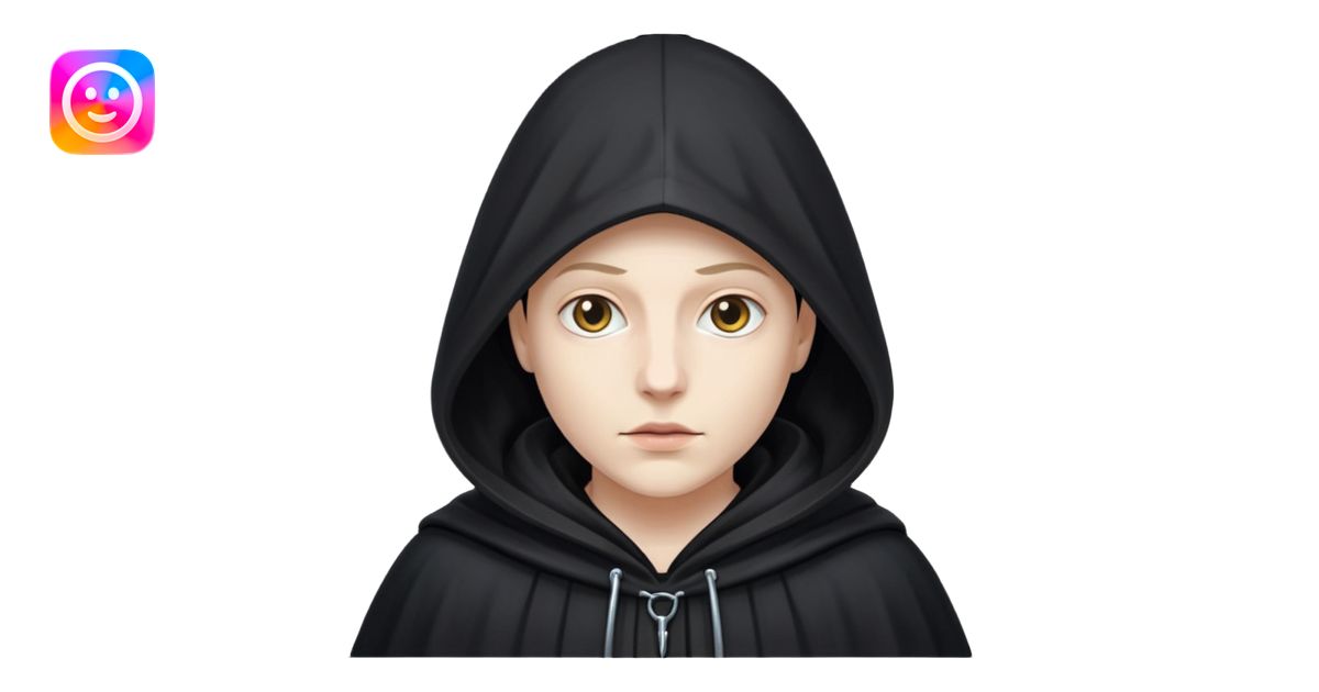 A shadowy figure wearing a hooded cloak emoji | AI Emoji Generator