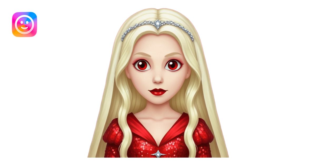 Bride of Dracula with long platinum blonde hair, red sequin outfit ...