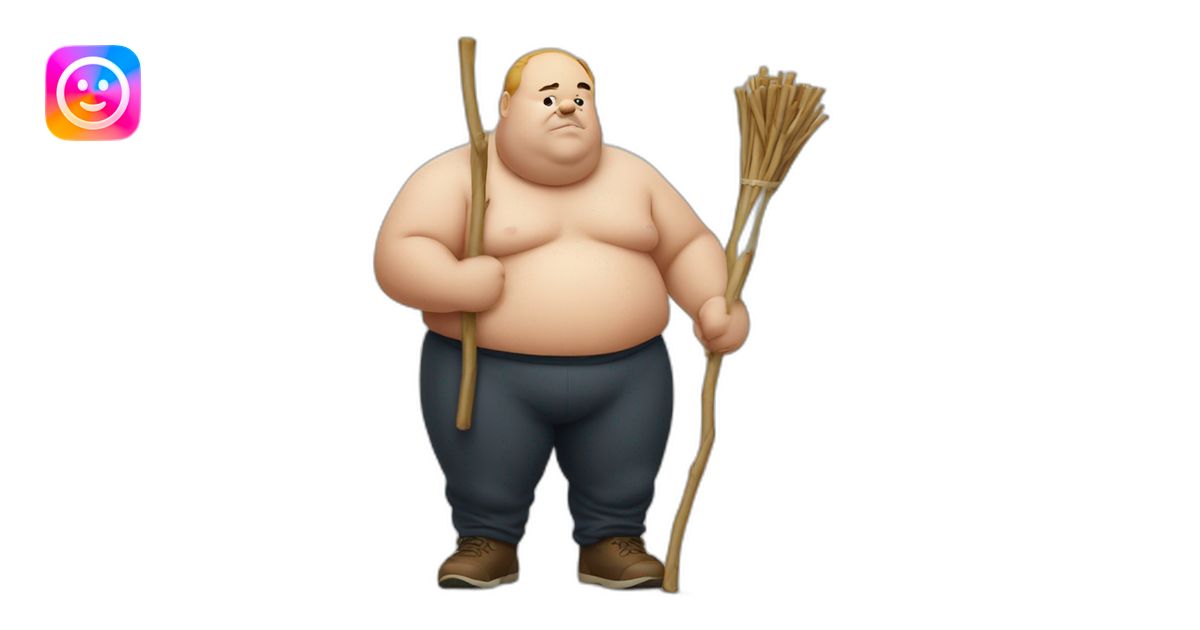 fat man with stick emoji | AI Emoji Generator