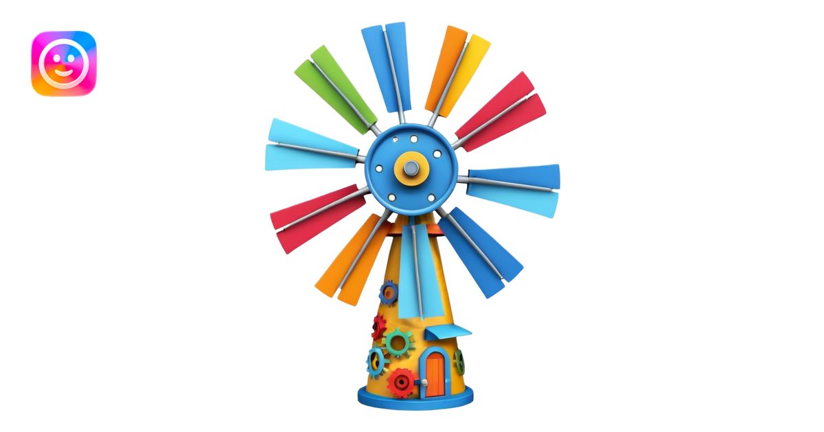 whimsical and creative windmill constructed from assorted junk and ...
