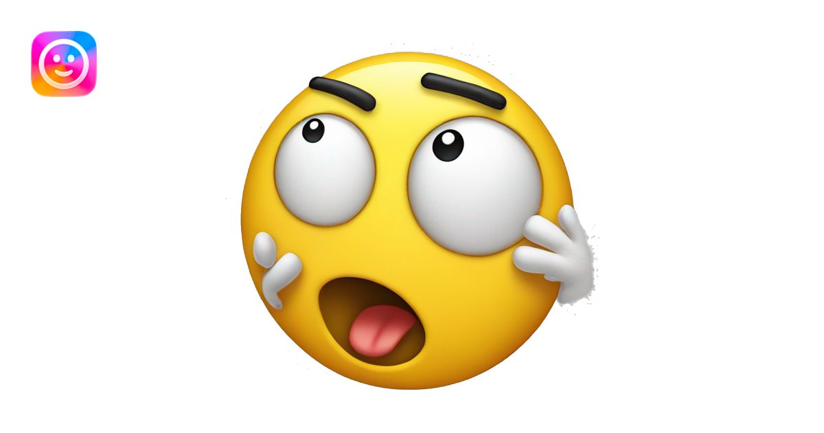 surprised yellow-faced emoji with mouth open and hands on head emoji ...
