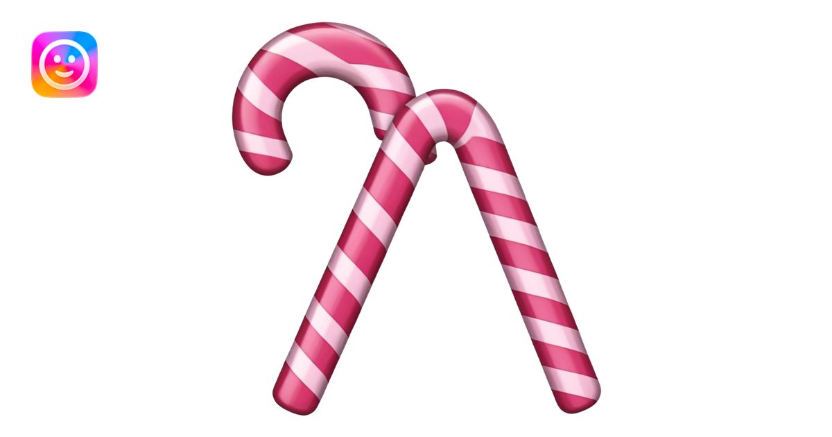 Red and pink candy cane emoji | AI Emoji Generator