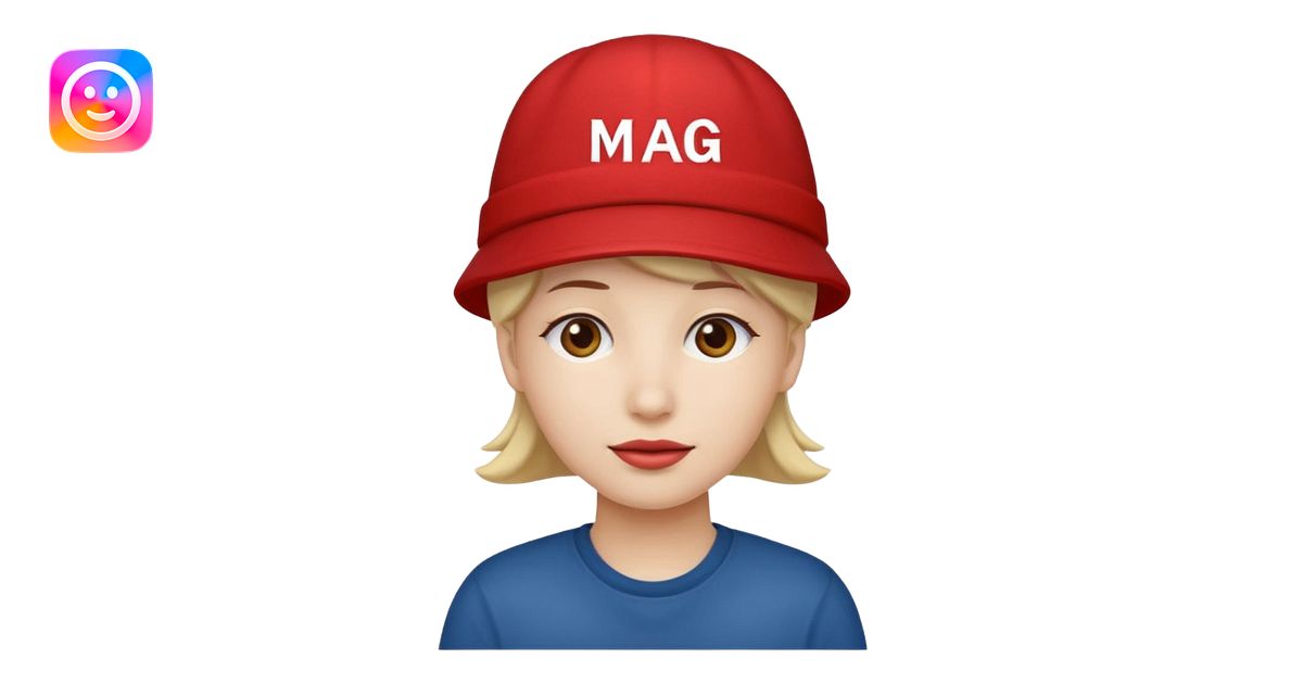 Red cap on a person that says M.A.G.A. on the hat emoji | AI Emoji ...