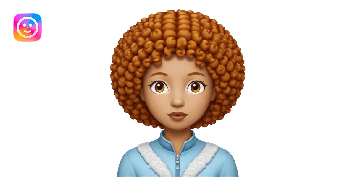 Create an iOS-style emoji of Ice Spice. Neutral facial expression ...